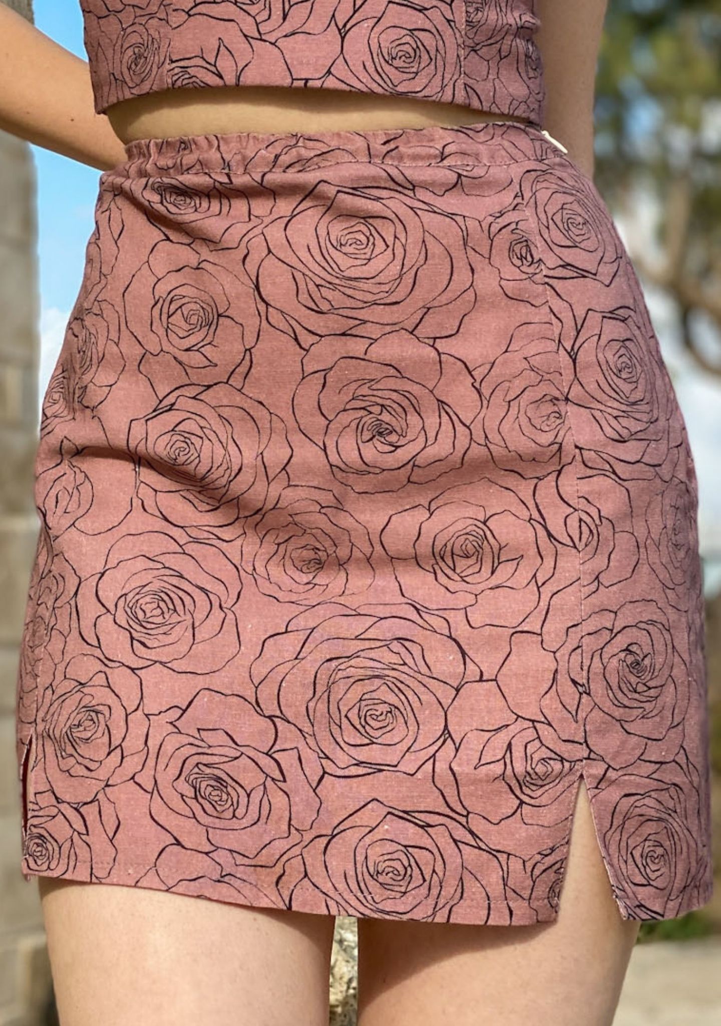 Rachel Mini Skirt | Ancient Blossom Floral Print - Anomable